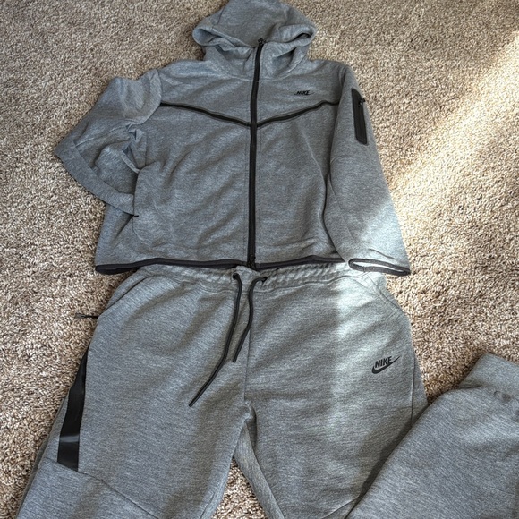 Nike | Other | Nike Tech Grey Hooded Zip Jacket And Joggers Set | Poshmark